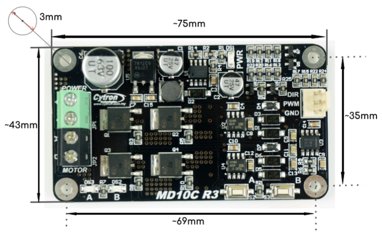 Buy Cytron 13A Enhanced DC Motor Driver 30A Peak 10 Seconds MD10C ...