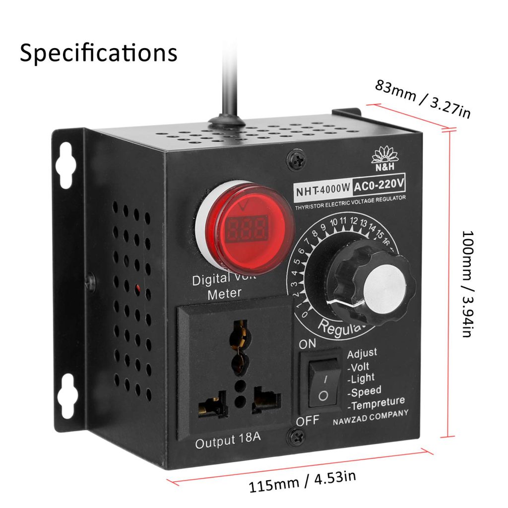 Buy NHT-4000W AC 220V 4000W Electronic Variable Voltage Regulator Speed ...